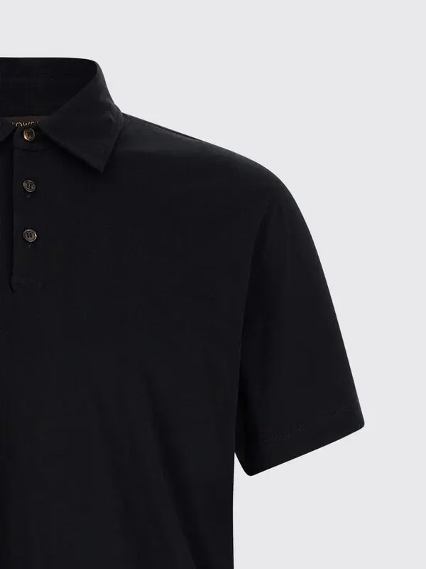 ZANONE Cotton And Silk Polo Shirt - Navy