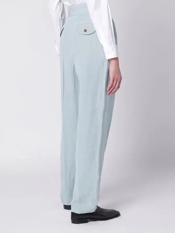 BLAZÉ MILANO Tailored Linen And Silk Trousers