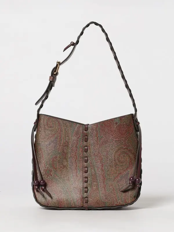 Etro Vulcano Coated Cotton Bag With Paisley Grain Print