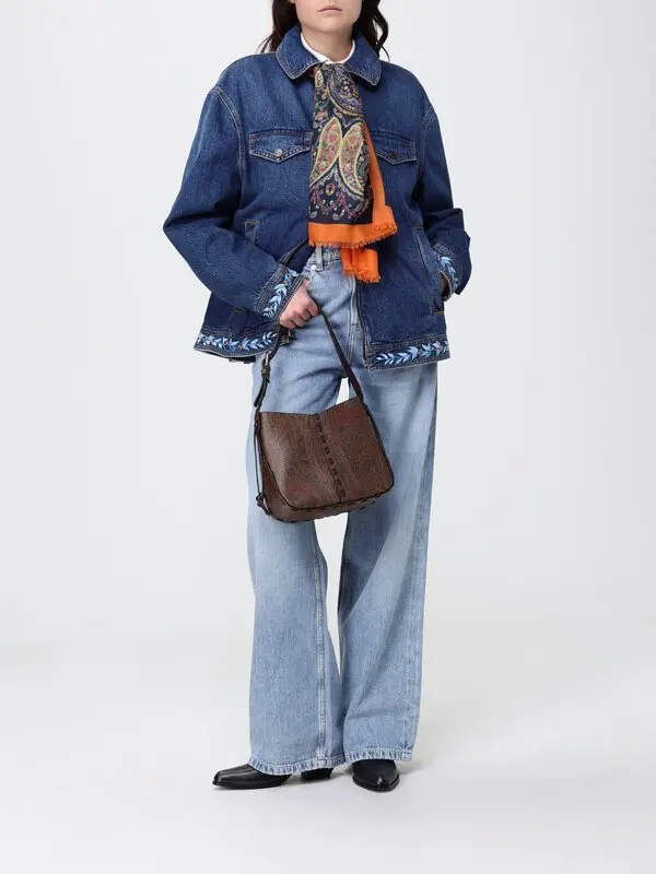 Etro Vulcano Coated Cotton Bag With Paisley Grain Print
