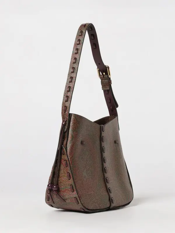 Etro Vulcano Coated Cotton Bag With Paisley Grain Print