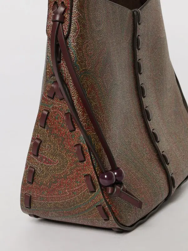 Etro Vulcano Coated Cotton Bag With Paisley Grain Print