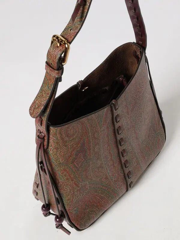 Etro Vulcano Coated Cotton Bag With Paisley Grain Print