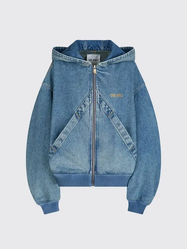 Attico Denim Bomber Jacket With Hood