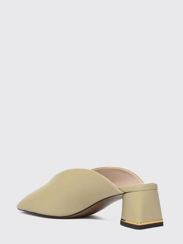 COCCINELLE Leather Mules With Metallic Detail - Beige