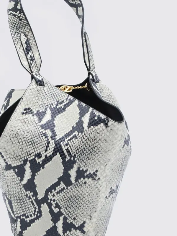 Khaite Lotus Python Print Leather Bag