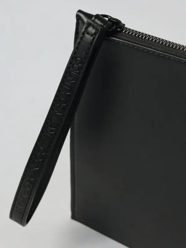 COUNTY OF MILAN Faux Leather Clutch With Wrist Strap