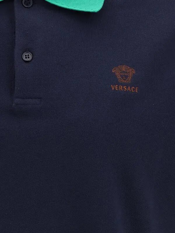 Versace Medusa Logo Cotton Polo Shirt