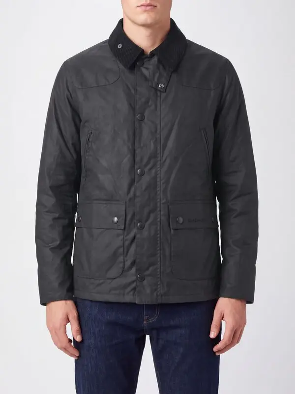 Barbour Waxed Cotton Jacket With Corduroy Collar - Blue