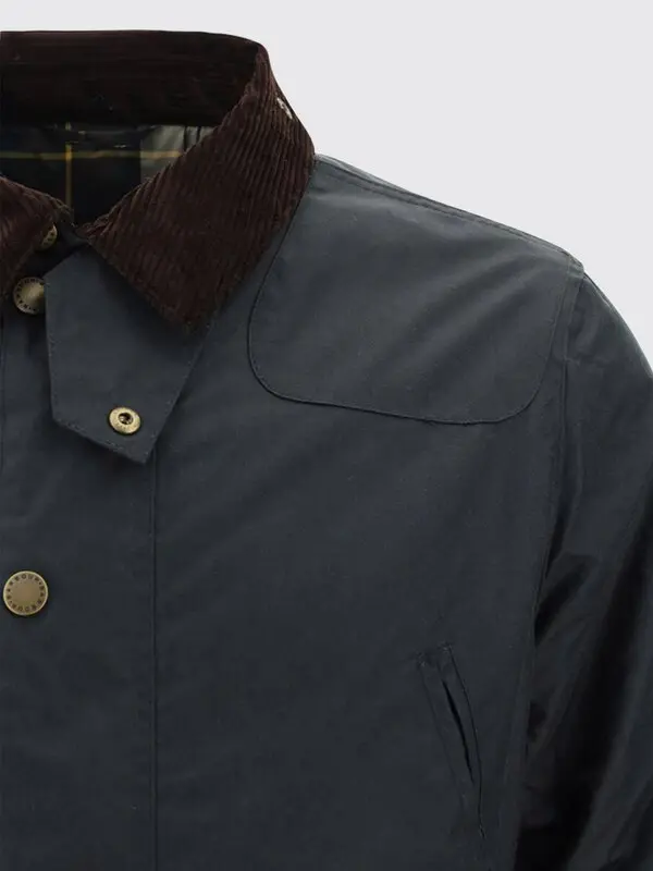 Barbour Waxed Cotton Jacket With Corduroy Collar - Brown