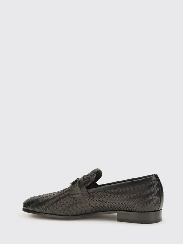 FERRAGAMO Gancini Woven Leather Loafers