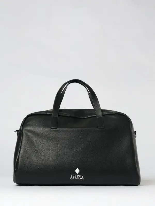 COUNTY OF MILAN Faux Leather Duffle Bag - Black