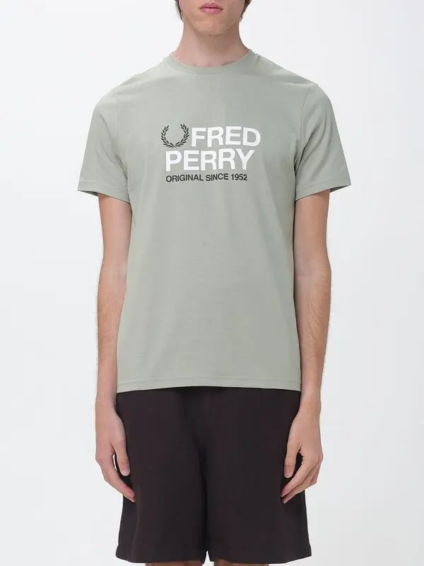 Fred Perry Cotton T-shirt With Logo - Green