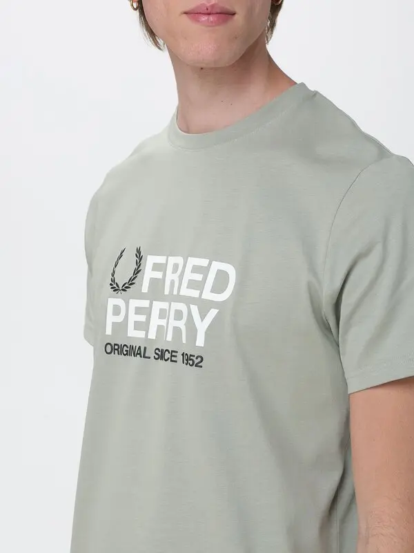 Fred Perry Cotton T-shirt With Logo - Green