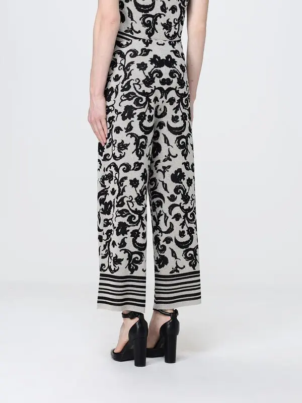 Liu Jo Cropped Trousers With Liberty Motif - Silver