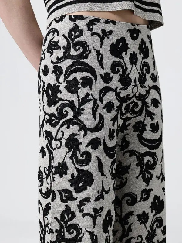 Liu Jo Cropped Trousers With Liberty Motif - Silver