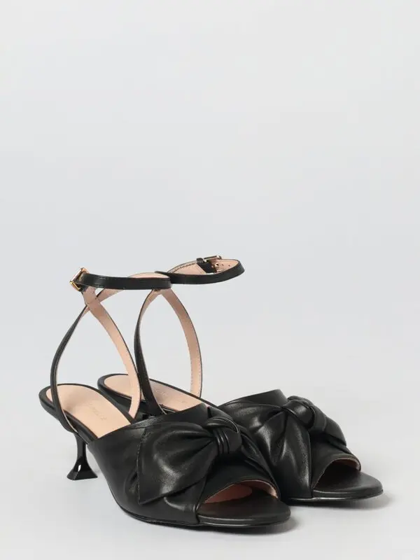 COCCINELLE Furoshiki Leather Sandals With Bow Detail - Black