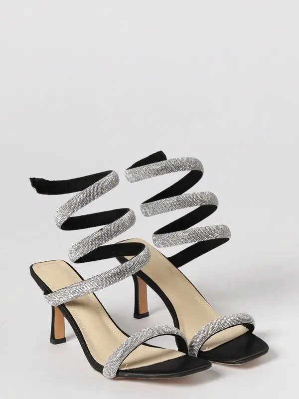 TWENTY FOURHAITCH Centauro Satin Sandals With Rhinestones