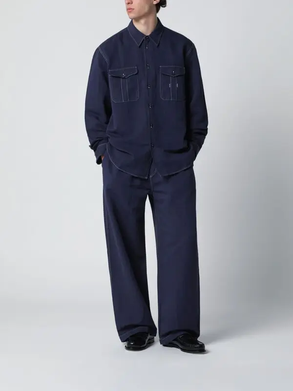Studio Nicholson Casual Cotton And Linen Shirt