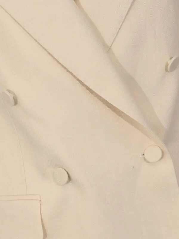 Tagliatore Loreley Cropped Double-breasted Linen Blazer