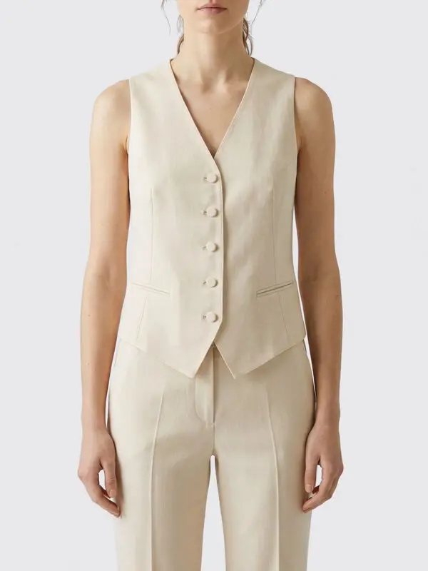 Tagliatore Single-breasted Slim Fit Tailored Linen Waistcoat