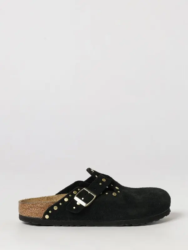 BIRKENSTOCK Boston Rivet Suede Clogs - Black