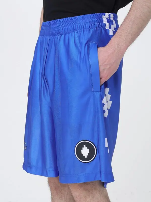 COUNTY OF MILAN Acetate Bermuda Shorts With Logo - Blue