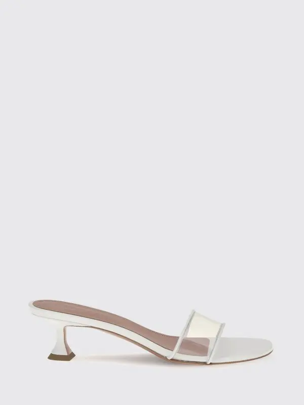 Amina Muaddi Andreea Pvc Mule Sandals With Low Heel - Transparent
