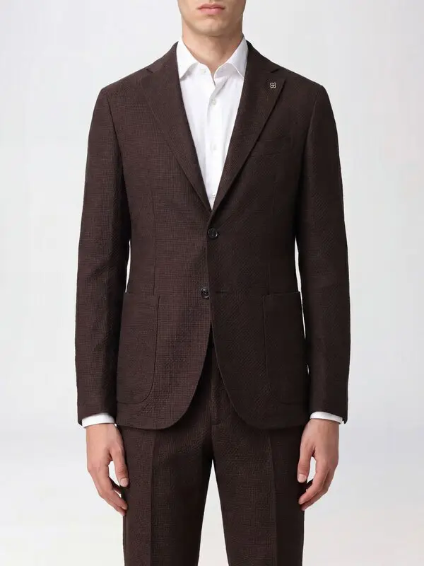 Tagliatore Single-breasted Blazer With Peak Lapels And Patch Pockets