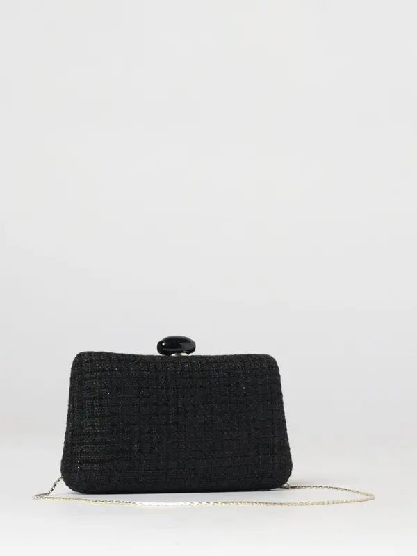 TWENTY FOURHAITCH Citara Tweed Clutch - Black