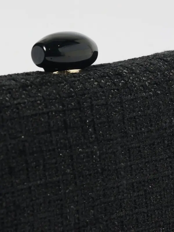 TWENTY FOURHAITCH Citara Tweed Clutch - Black