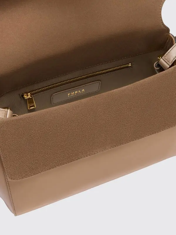 Furla Domus Leather Bag - Camel