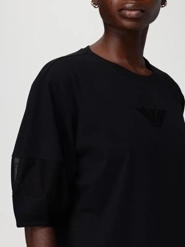 Emporio Armani Cotton T-shirt With Puff Sleeves