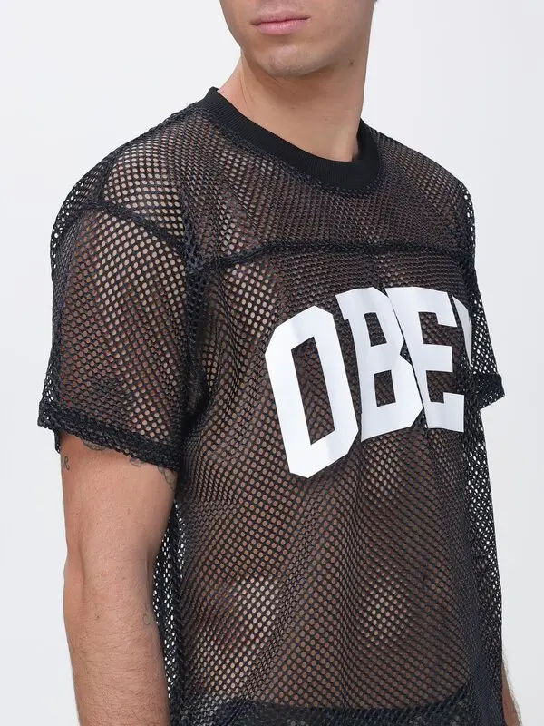 Obey Mesh T-shirt With Logo - Black