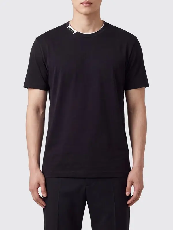 Dolce & Gabbana Contrast Logo And Trim Cotton T-shirt - Blue
