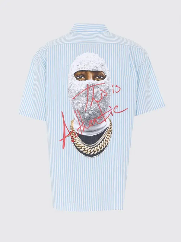 IH NOM UH NIT Striped Cotton Blend Casual Shirt