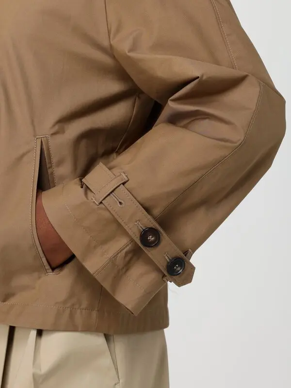 Max Mara Double Breasted Cotton Blend Trench Coat - Brown