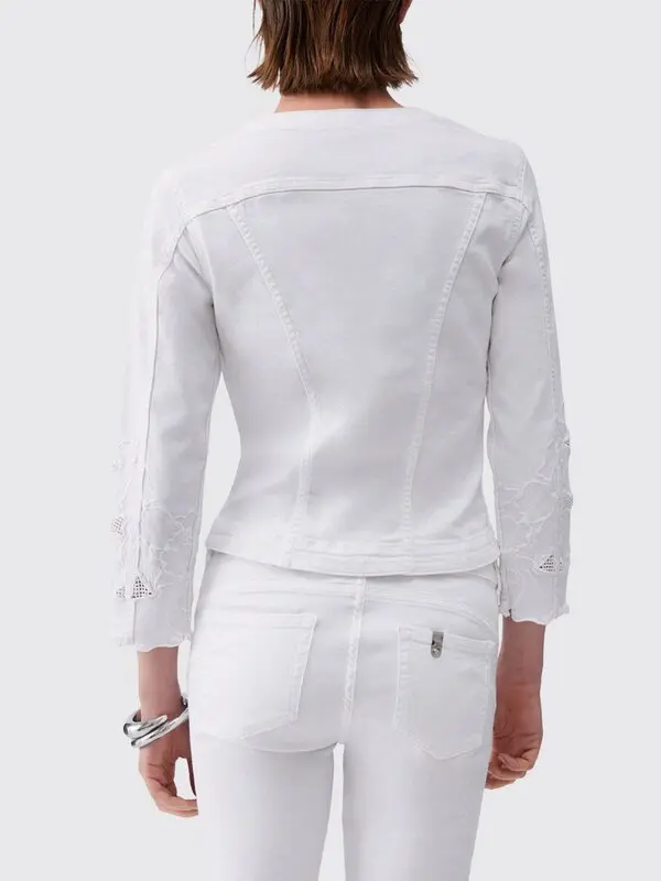 Liu Jo Cotton Denim Jacket With Macramé Inserts
