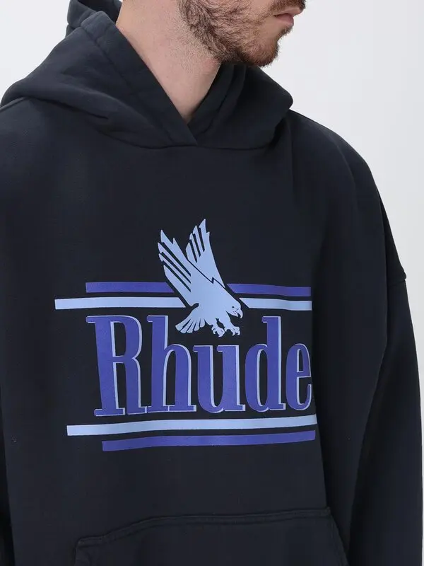 Rhude Cotton Hoodie With Logo