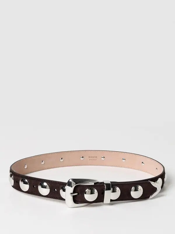 Khaite Studded Leather Belt - Brown