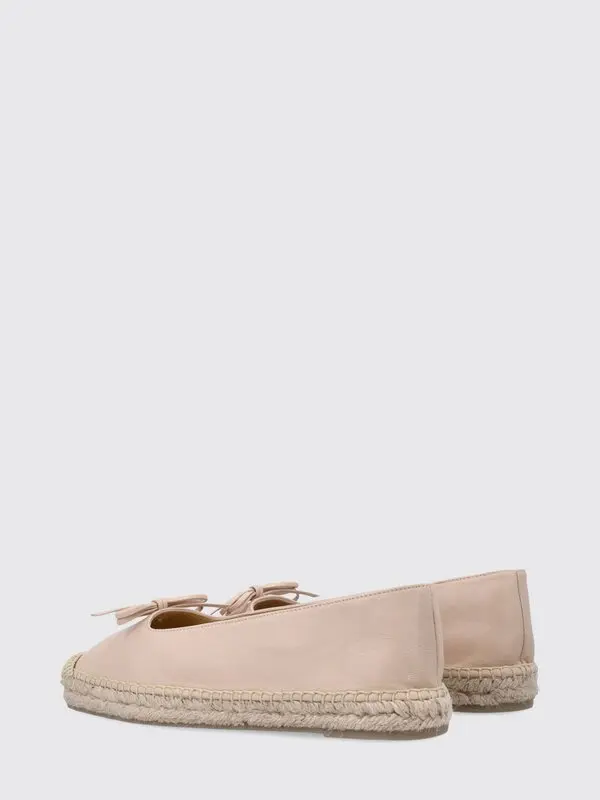 CastaÑer Pax Ribbon Leather Espadrilles - Nude