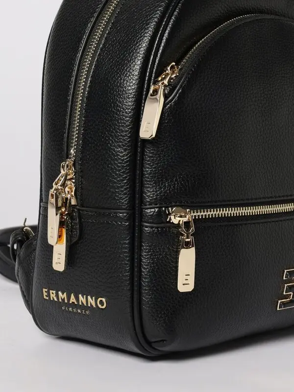 ERMANNO FIRENZE Grained Synthetic Leather Backpack - Black