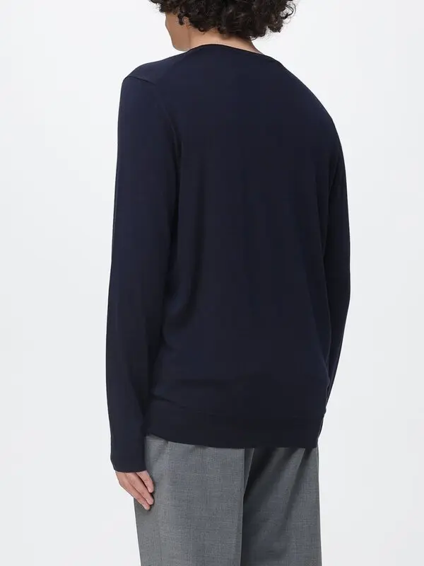 DRUMOHR Basic V-neck Merino Wool Sweater - Blue