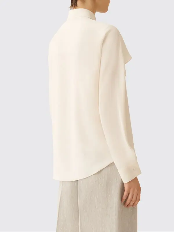 Fabiana Filippi Silk Blend Shirt With Dropped Shoulders - Butter