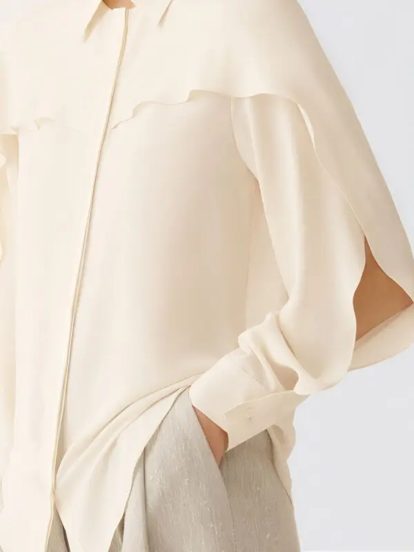 Fabiana Filippi Silk Blend Shirt With Dropped Shoulders - Butter