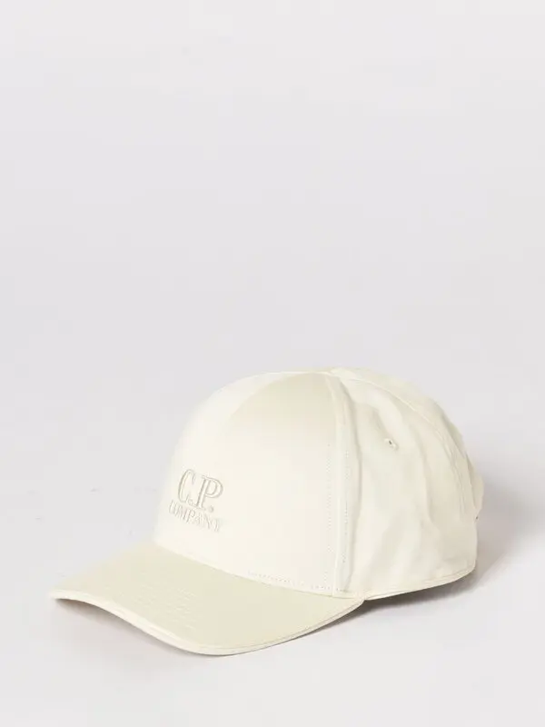 C.P. COMPANY Cotton Baseball Cap With Embroidered Logo - Beige
