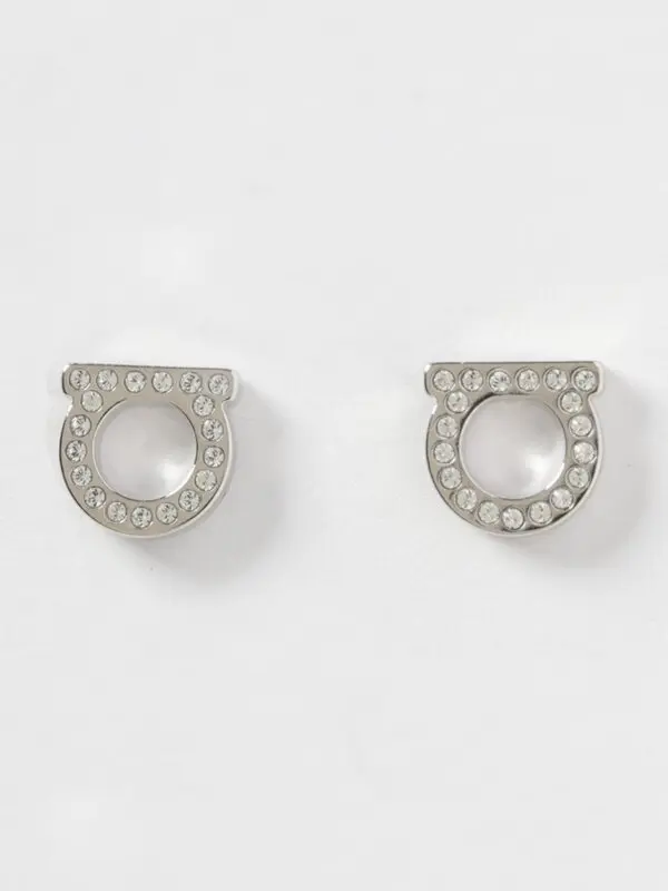 FERRAGAMO Gancini Crystal Stud Earrings