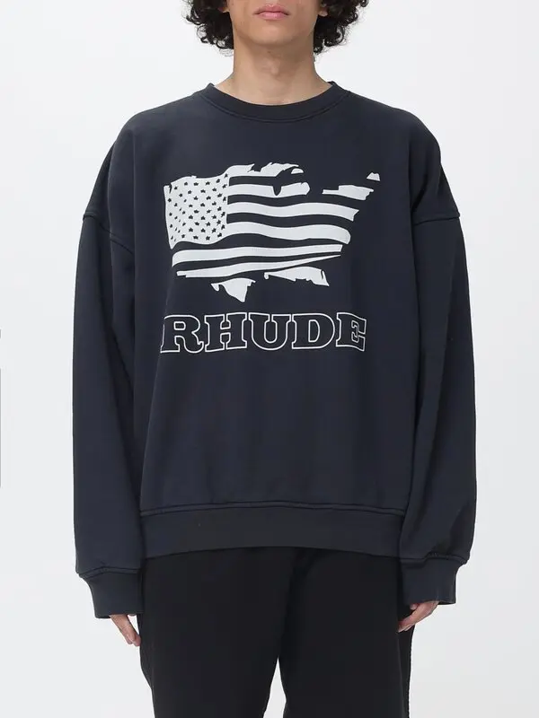 Rhude Printed Cotton Crewneck Sweatshirt