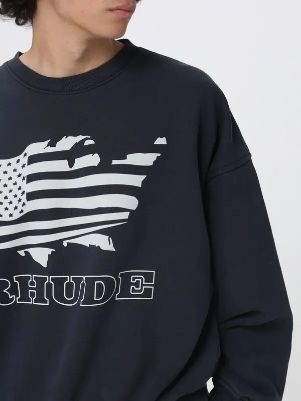 Rhude Printed Cotton Crewneck Sweatshirt