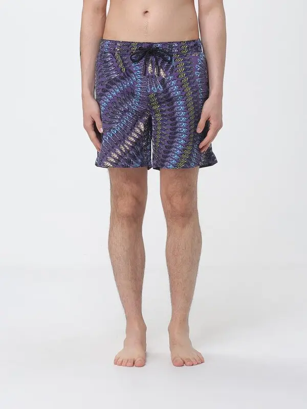 COUNTY OF MILAN Graphic Print Swim Shorts - Violet